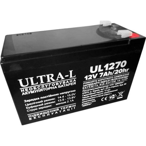 Батарея ULTRA-L 12V 7 Ah (UL1270) купить | ELMIR - цена, отзывы, характеристики
