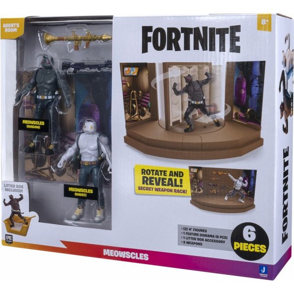 Набор фигурок Jazwares Fortnite 2 Figure Pack Agent's Room Meowcles ...