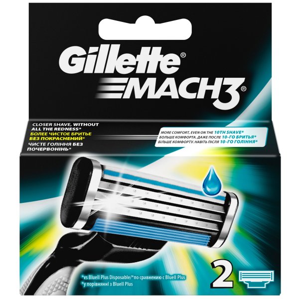 Кассета для бритвы Gillette MACH3 2 шт. (3014260251970) купить | ELMIR ...