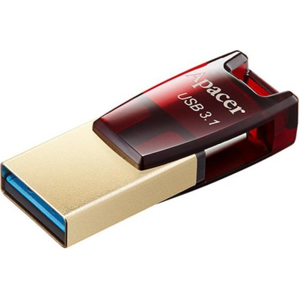 USB Type-C флеш накопитель 64GB Apacer AH180 Red (AP64GAH180R-1) купить ...